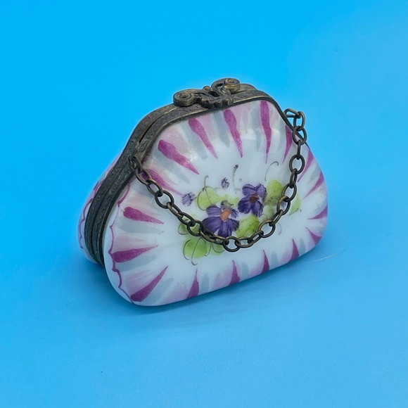 Limoges | Accents | Vintage Limoges Pocketbook Purse Porcelain Hinged ...